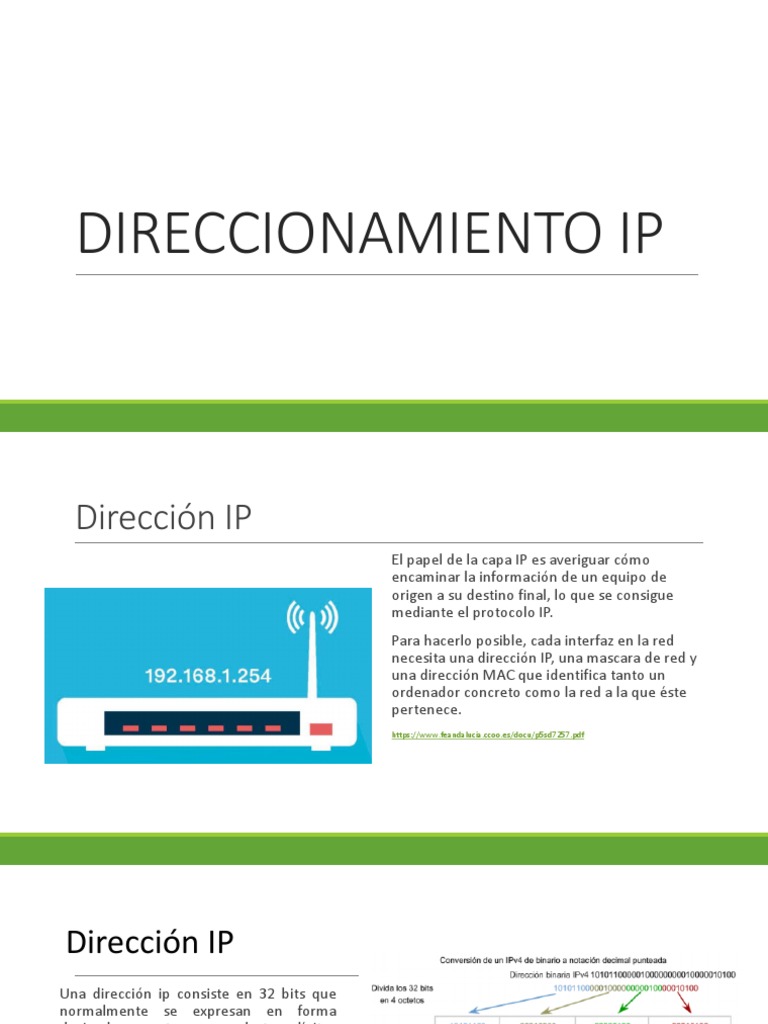 Direccionamiento IP PDF | PDF | Dirección IP | Red de computadoras