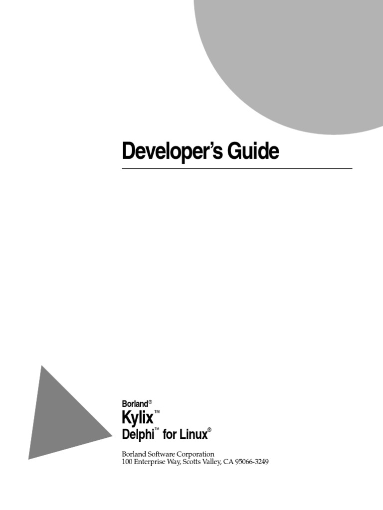 Borland - Kylix - Developer's Guide Borland Kylix Delphi For Linux | PDF | Menu (Computing ...