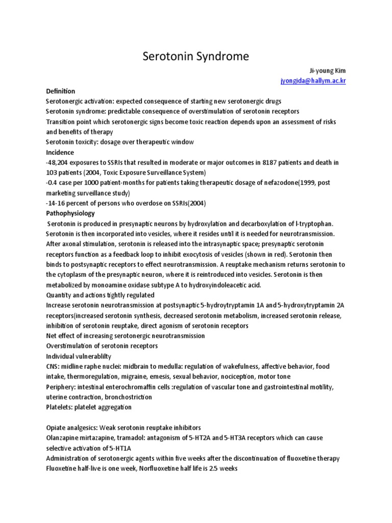 Serotonin Syndrome | PDF | Serotonin | Clinical Medicine