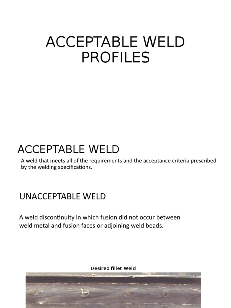Acceptable Weld Profiles