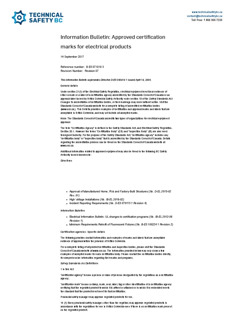 Approved Certification Marks For Electrical Products - Technical Safety ...