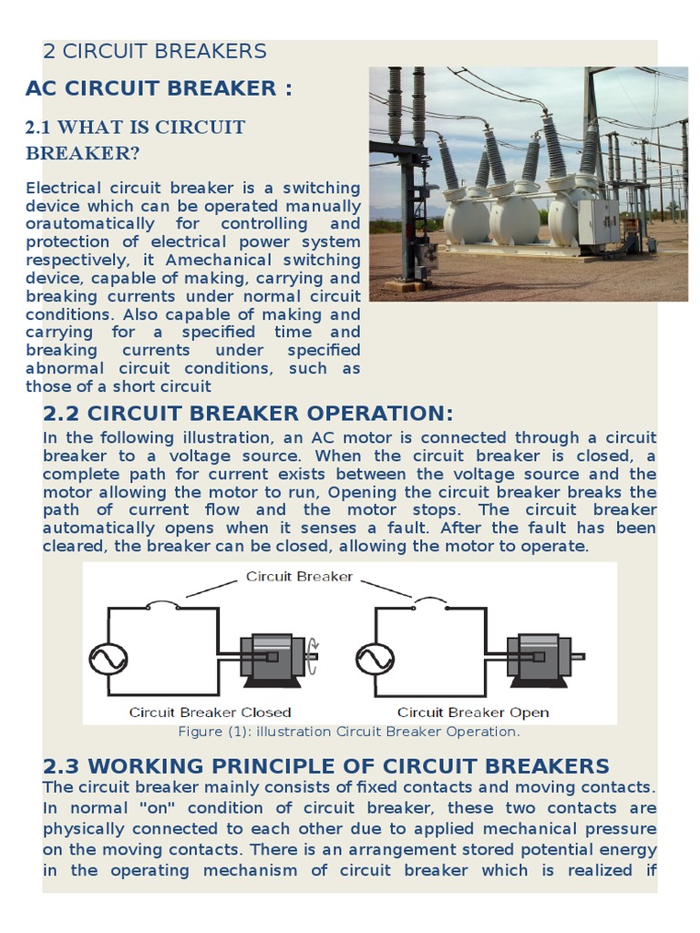 Ac Circuit Breaker: 2.1 What Is Circuit Breaker? | PDF | Electrical ...