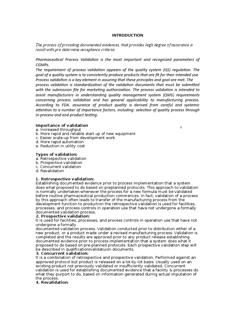 Importance of Validation | Download Free PDF | Verification And Validation | Specification ...