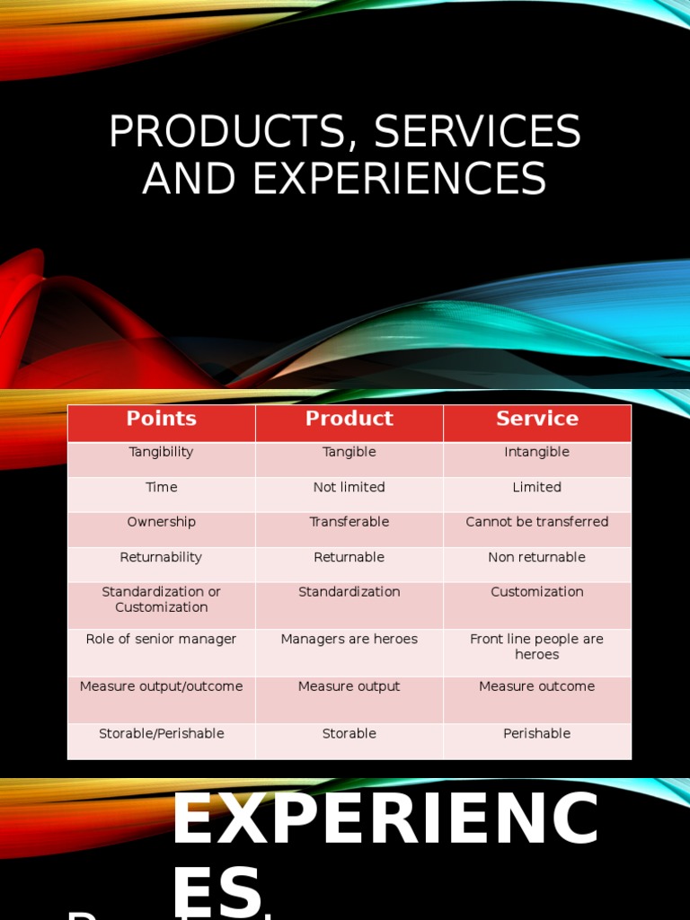 Products, Services and Experiences | PDF