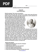 Aristotle Reading Activity | PDF | Aristotle | Question
