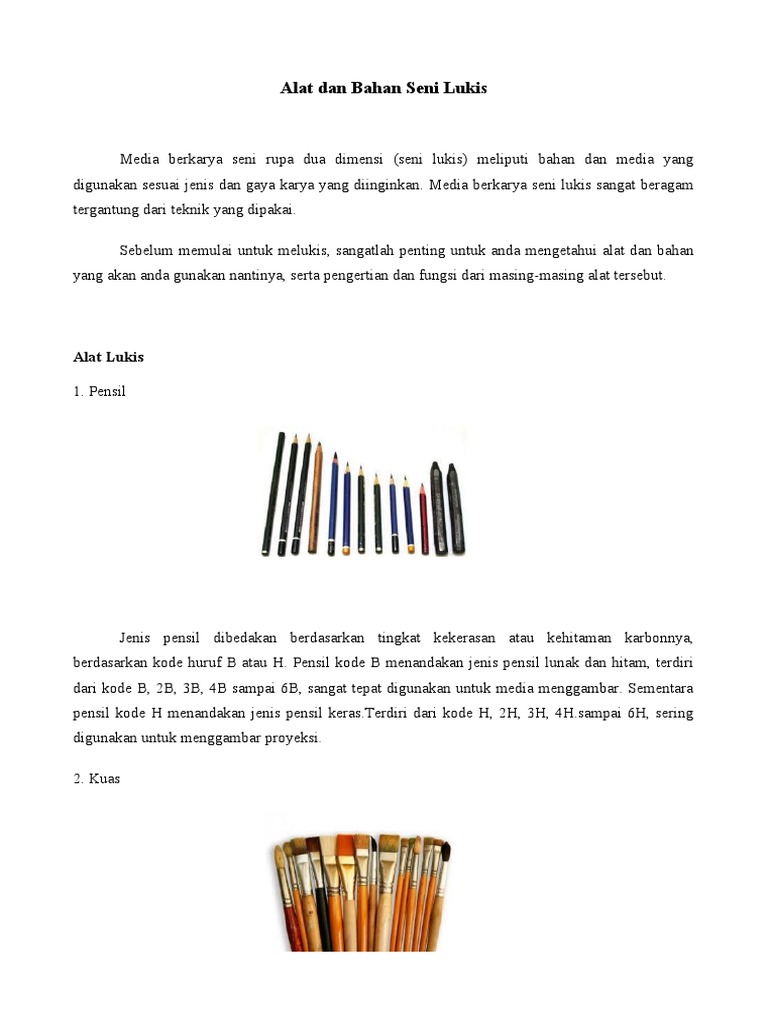 Alat Dan Bahan Seni Lukis | PDF