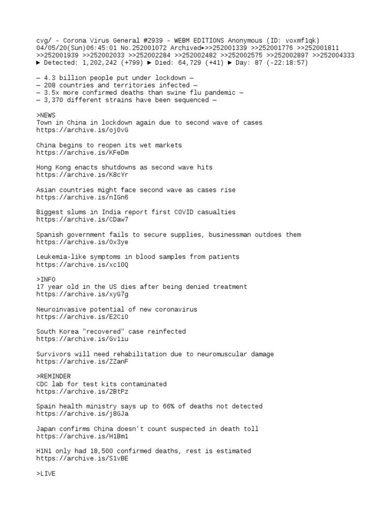 4chan Thread 252001072 | PDF | Medicine | Diseases And Disorders