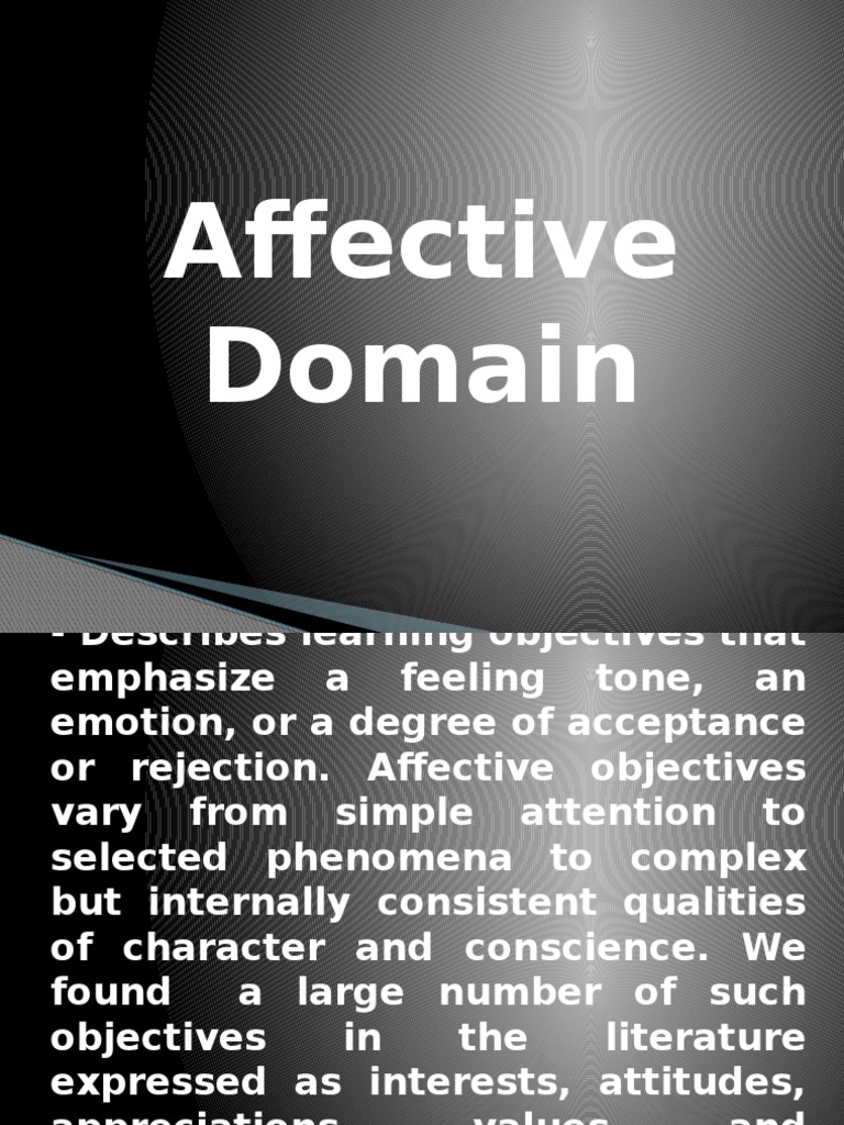 Topic 8 Affective Domain | PDF | Affect (Psychology) | Value (Ethics)