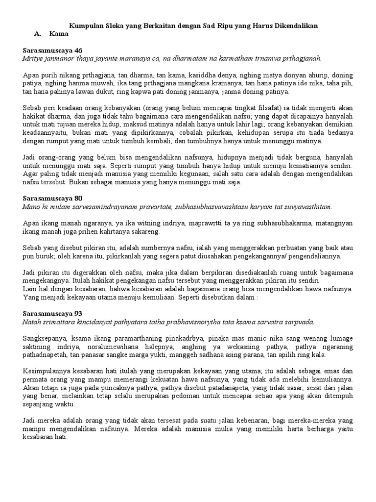 Sloka Sad Ripu | PDF | Hukum