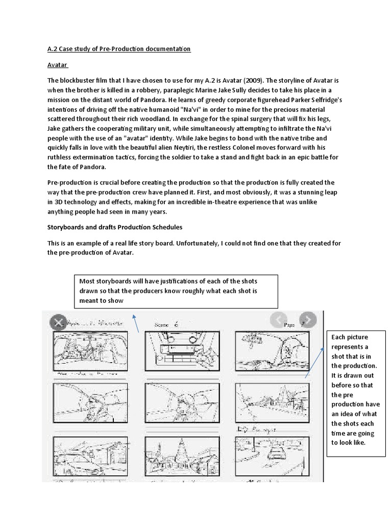 Storyboards and Drafts Production Schedules | PDF | Avatar (2009 Film ...