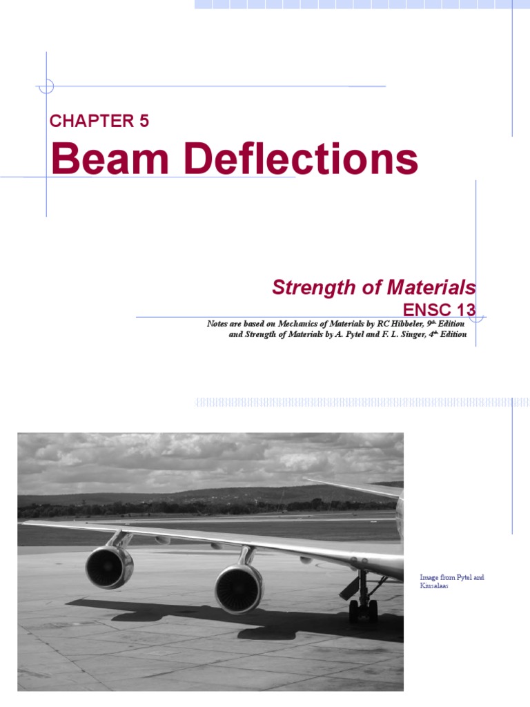 Beam Deflections: Strength of Materials | PDF | Beam (Structure) | Elasticity (Physics)