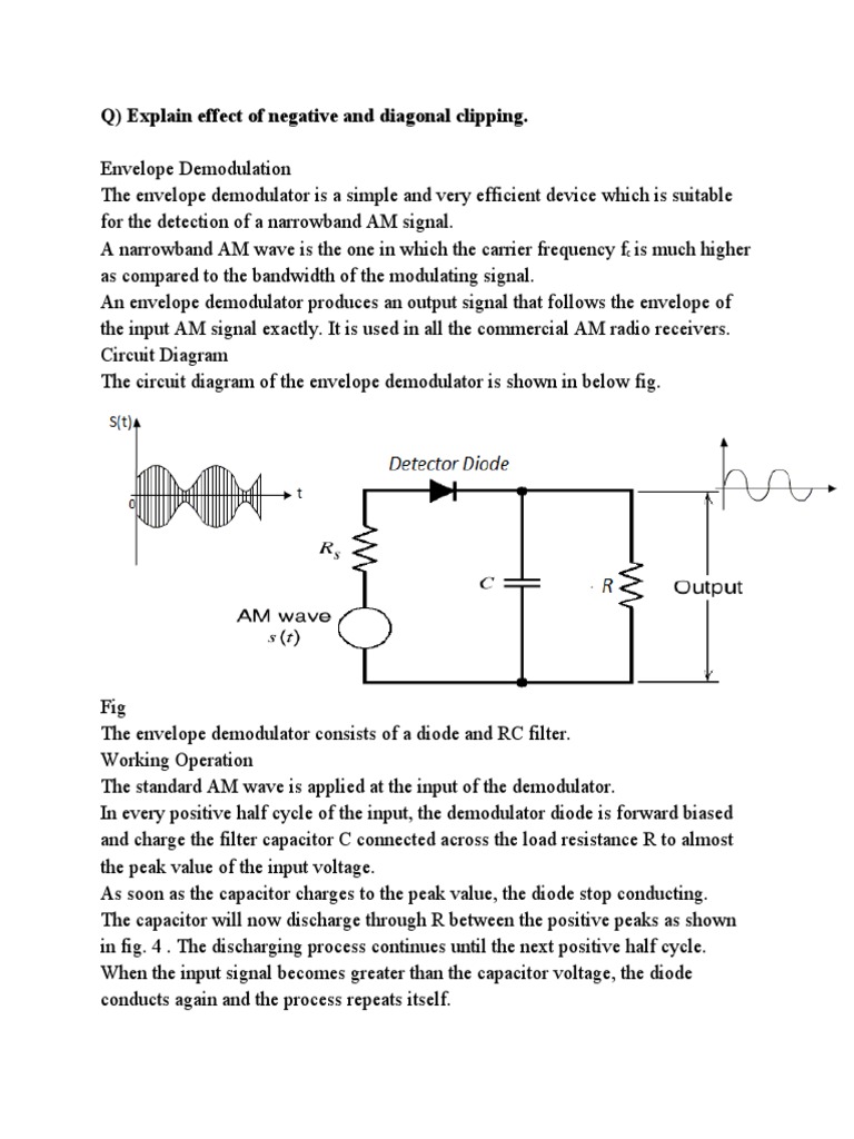 Q) Explain Effect of Negative and Diagonal Clipping | PDF | Detector ...