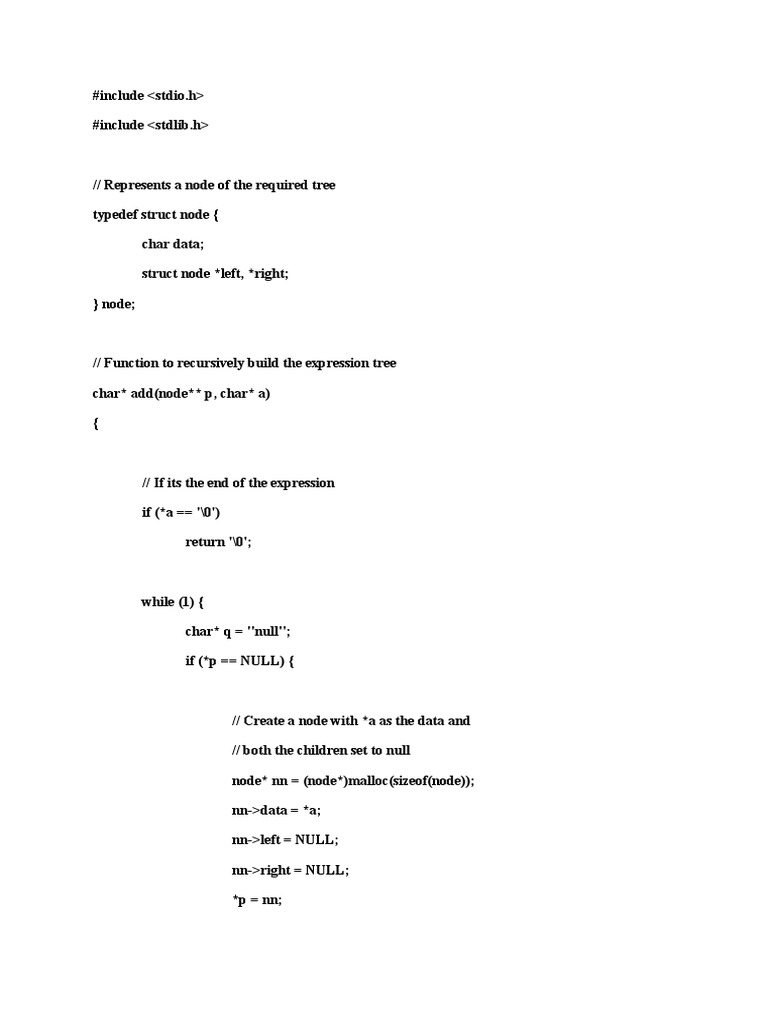 Expression Tree Using BST | PDF | Algorithms And Data Structures | Theoretical Computer Science