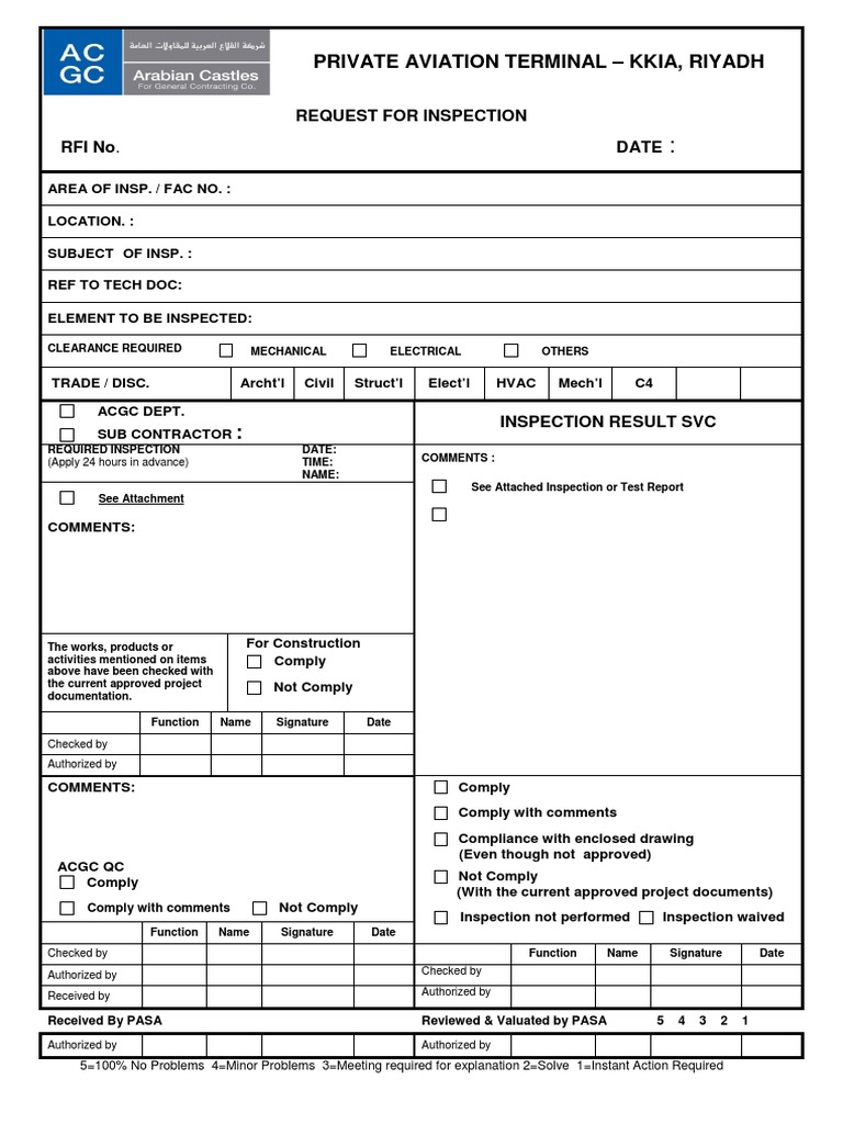 Private aviation terminal inspection RFI | PDF