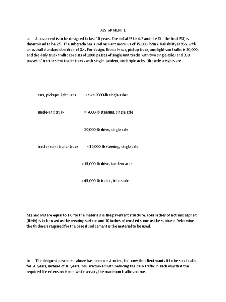 Pavement Assignment 1 | PDF