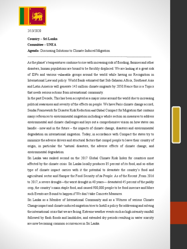 Position - Paper - Sri - Lanka, LSR MUN | PDF | Food Security | Human ...