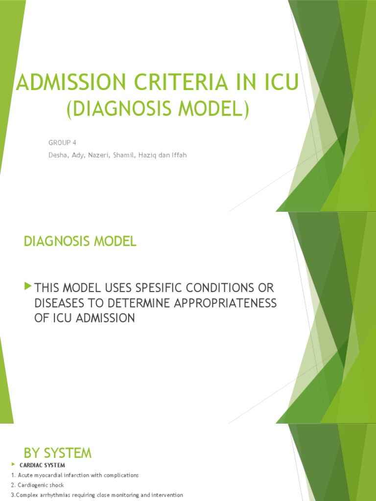 ICU Admission Criteria Overview | PDF | Myocardial Infarction ...