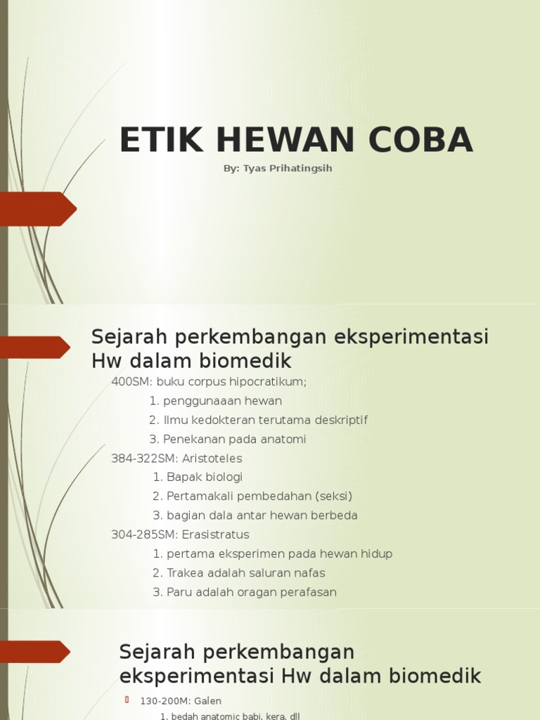 Etik Hewan Coba | PDF