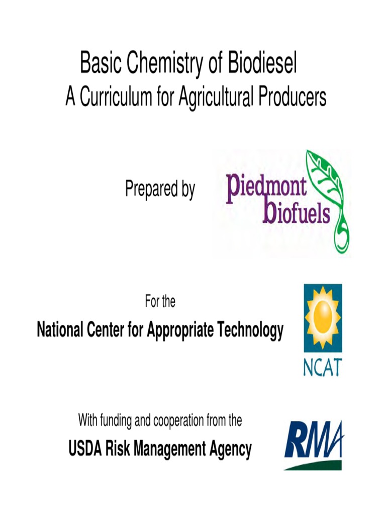 Basic Chemistry of Biodiesel: A Curriculum For Agricultural Producers ...