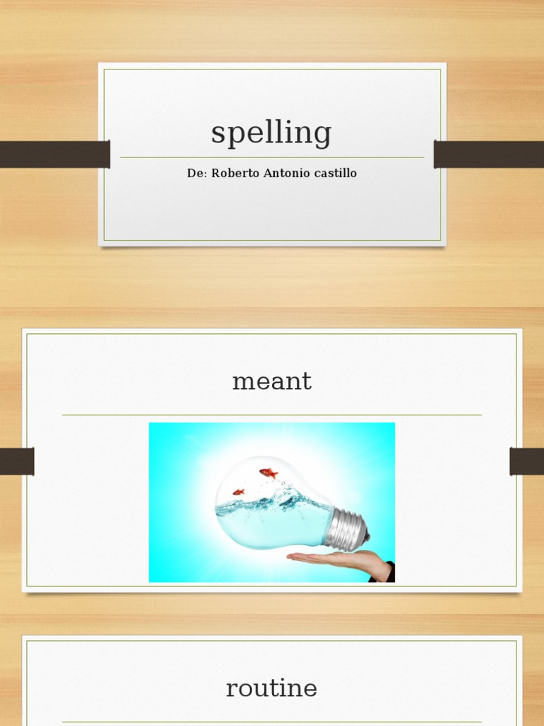 Spelling: De: Roberto Antonio Castillo | PDF