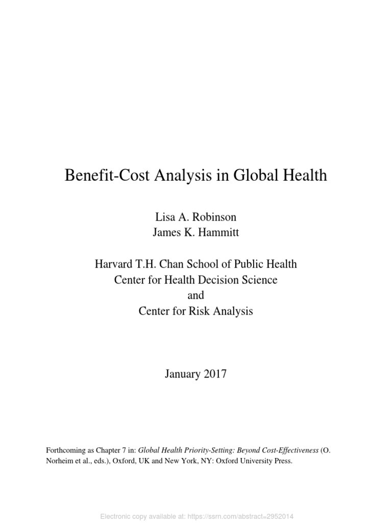 Analyzing the Benefits and Costs of Global Health Policies: A Case ...