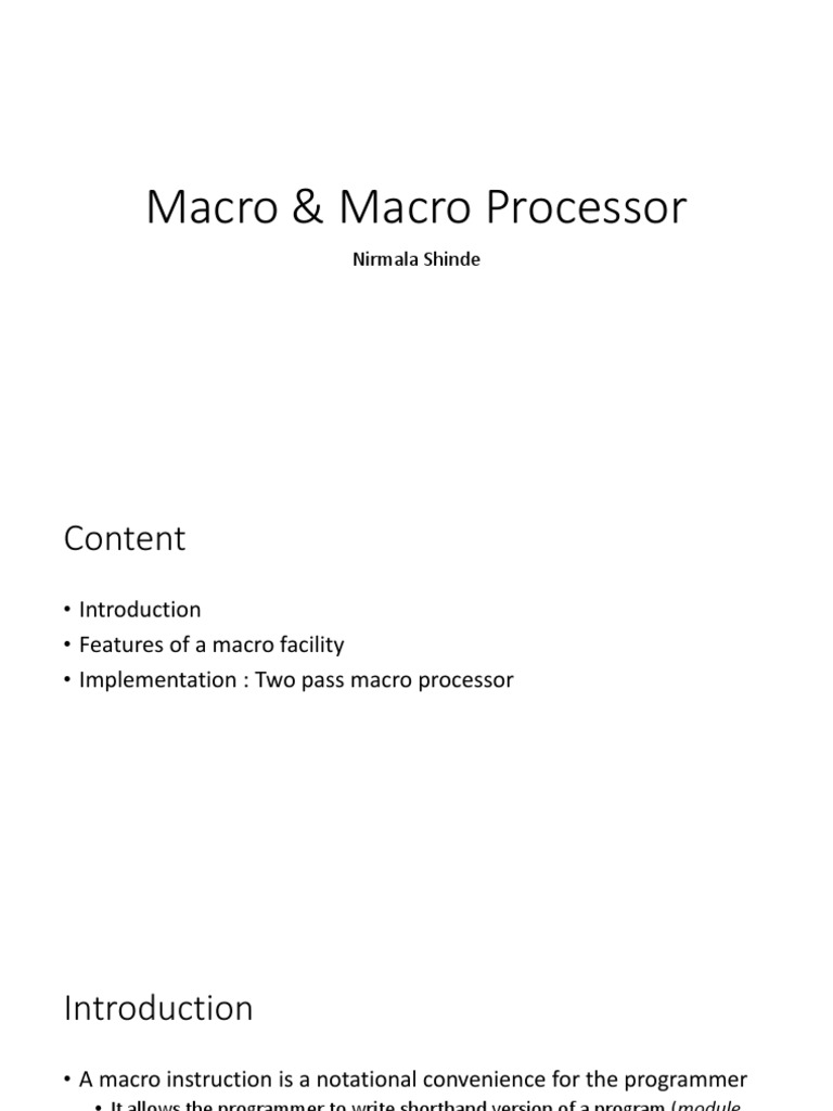 Macro Macro Processor PDF | PDF | Subroutine | Macro (Computer Science) Macro Macro Processor PDF | PDF | Subroutine | Macro (Computer Science)