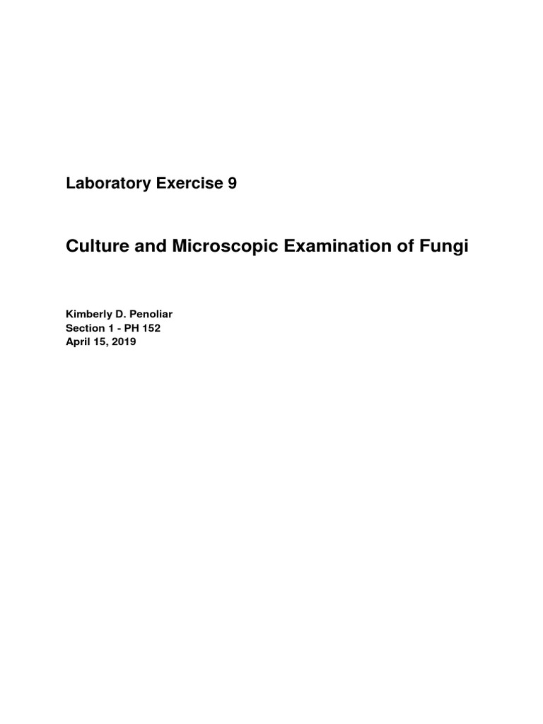 Microscopic Examination of Fungi | PDF | Yeast | Mold