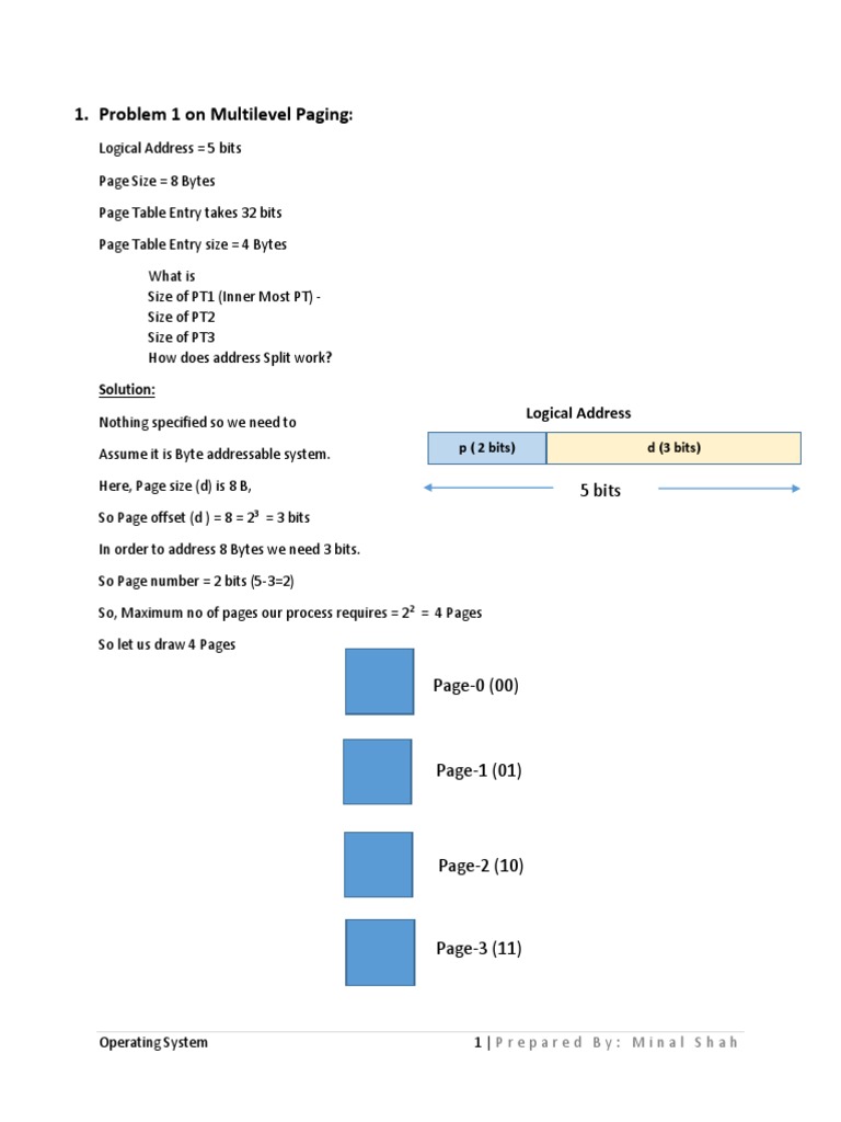 Problems On Multilevel Paging PDF | PDF | Bit | Computer Engineering
