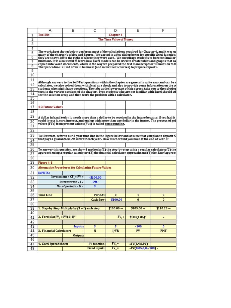 Ch04 Tool Kit | PDF | Net Present Value | Present Value