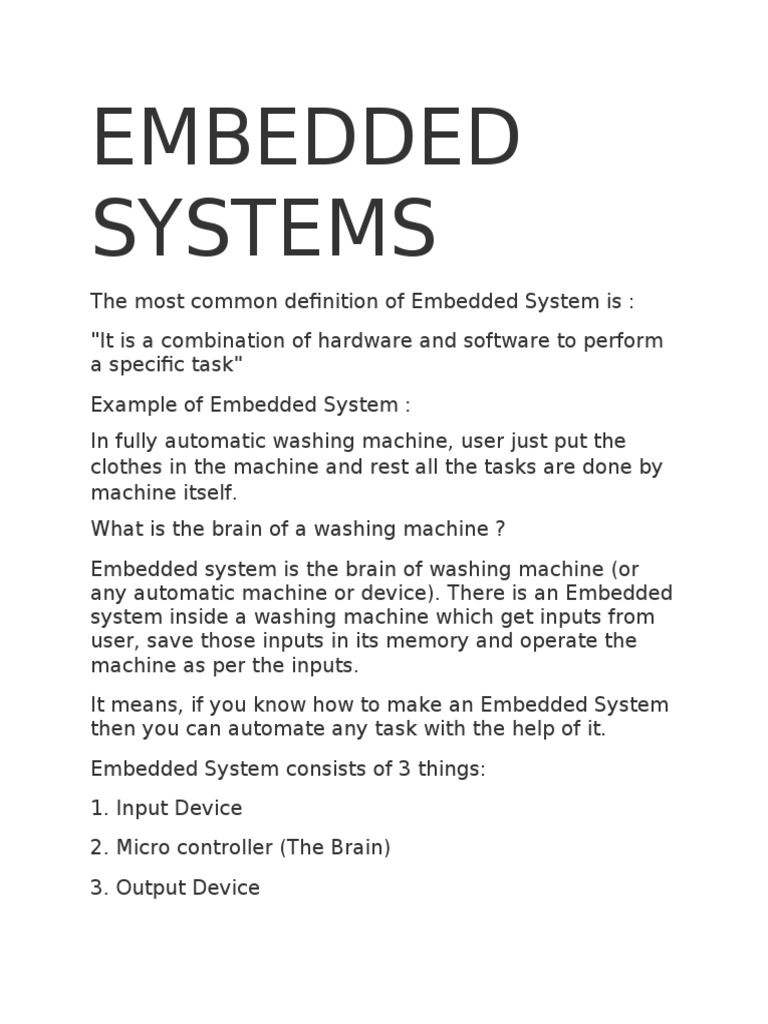 An Introduction to Embedded Systems: Defining Embedded Systems and ...