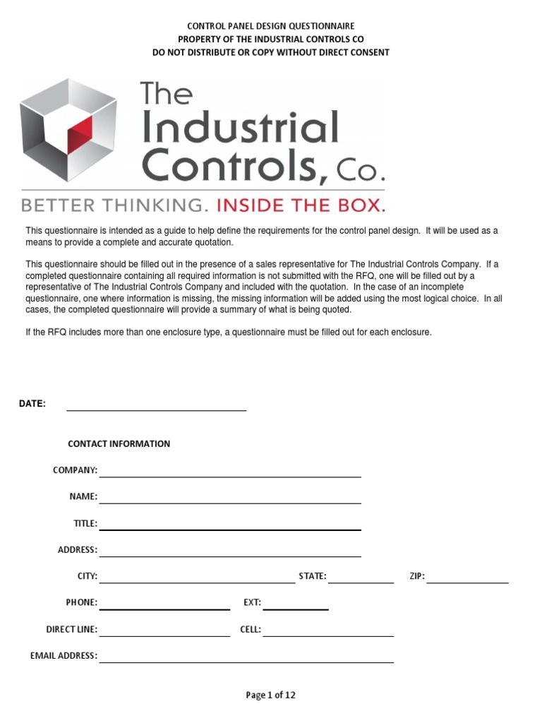 Control Panel Design Questionnaire | PDF | Mains Electricity ...