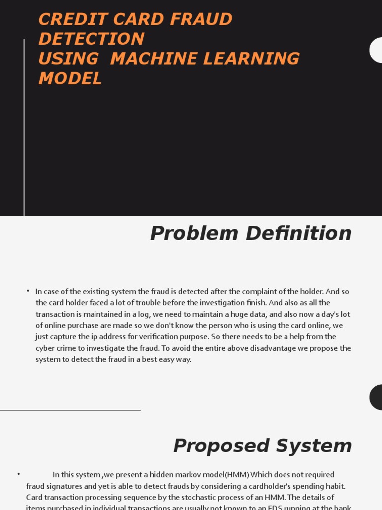 Credit Card Fraud Detection Using Machine Learning Model | PDF ...