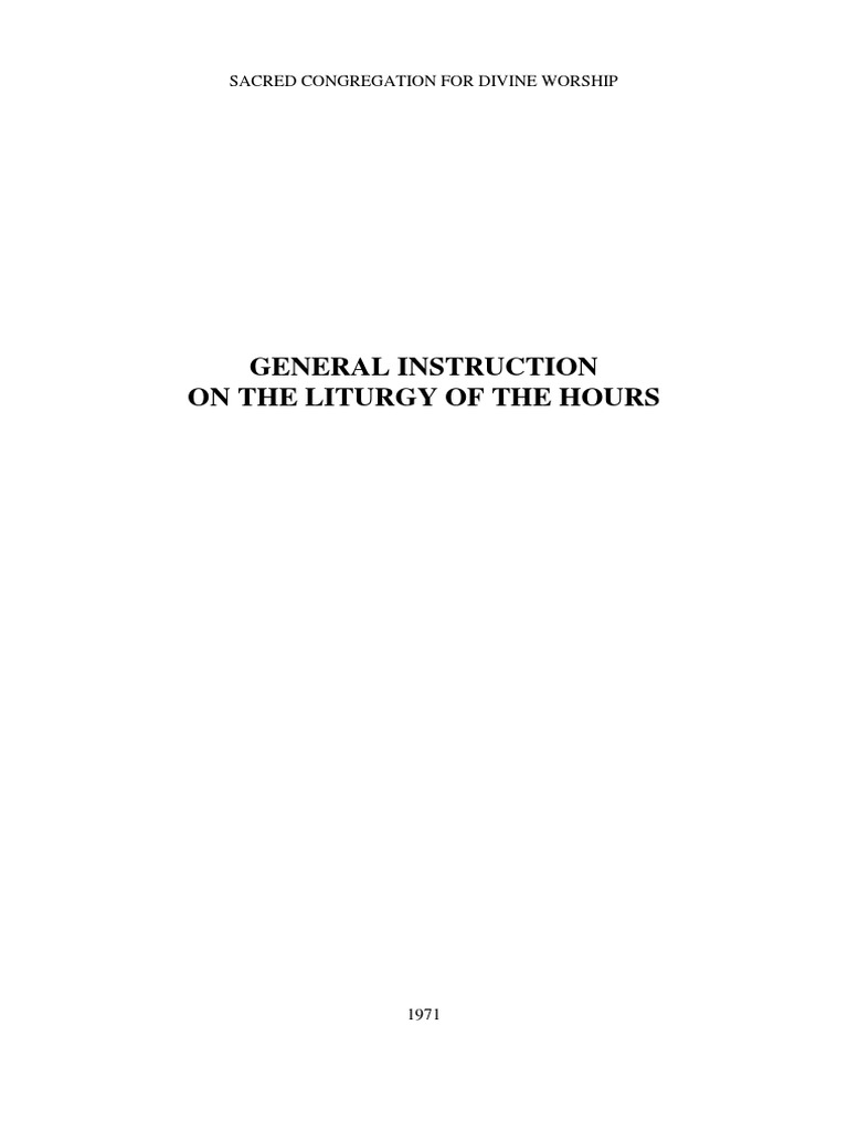 General Instruction of The Liturgy of The Hours | PDF | Mass (Liturgy ...