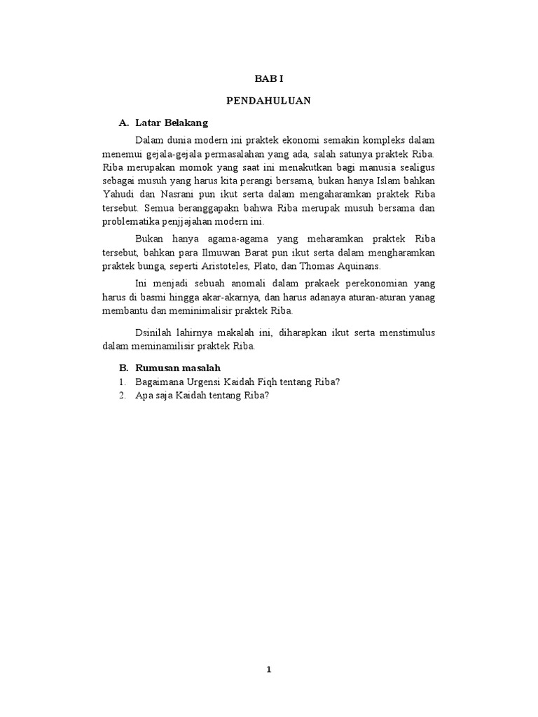 Kaidah Fiqhiyah Tentang Riba | PDF