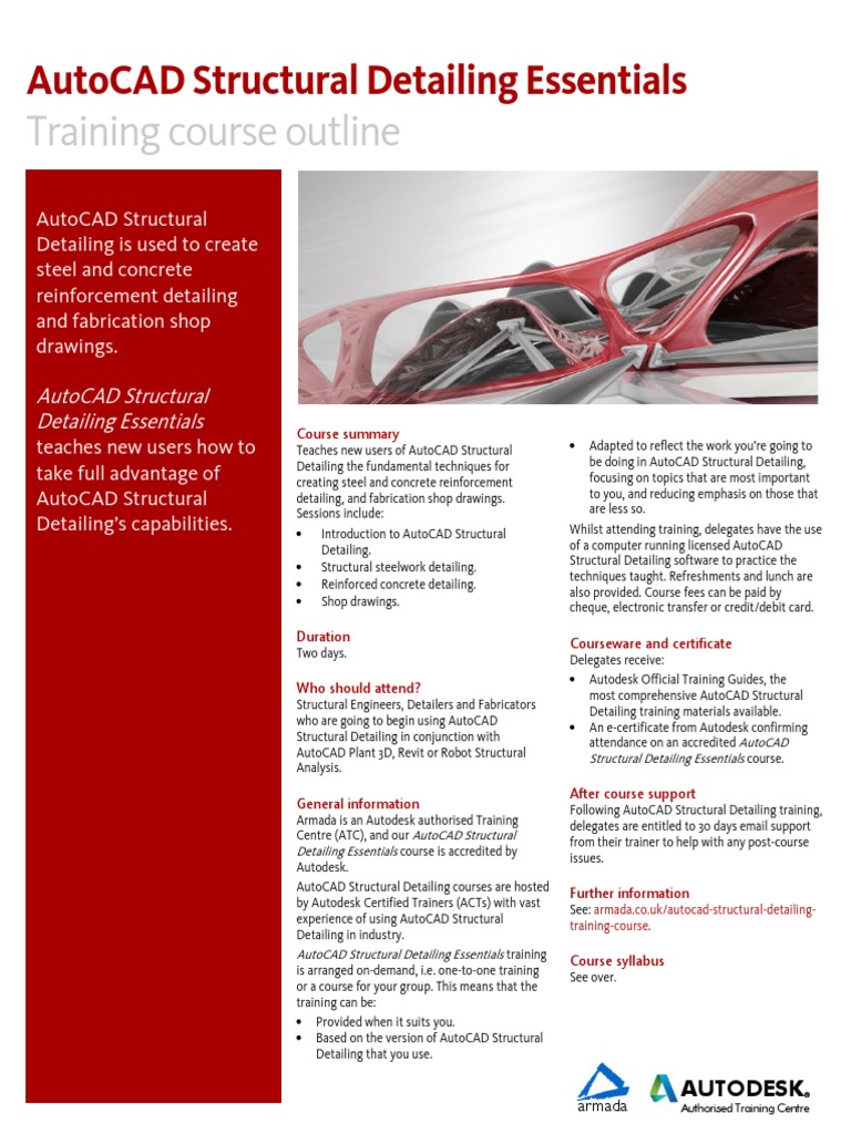 Training Course Outline: Autocad Structural Detailing Essentials | PDF ...