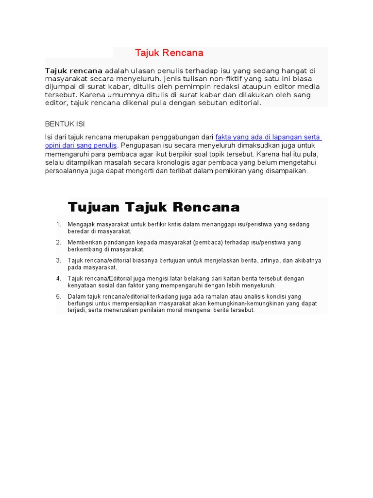 Panduan Menulis Tajuk Rencana | PDF | Karier & Perkembangan