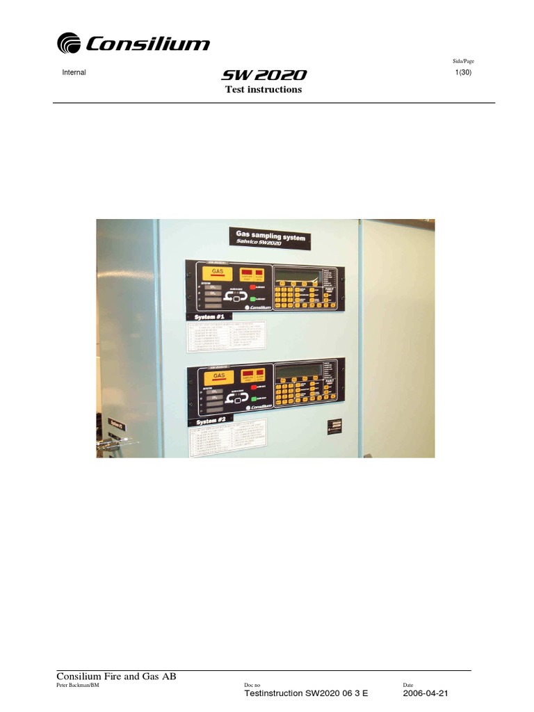 Testinstruction SW2020 06 3 E | PDF | Calibration | Sensor
