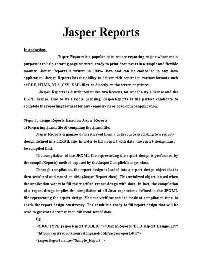 Jasper Reports | Download Free PDF | Parameter (Computer Programming) | Databases