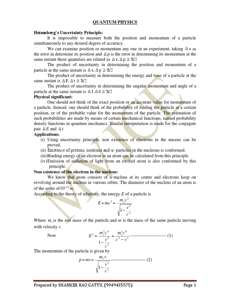 Quantum Physics (VTU) PDF | PDF | Business