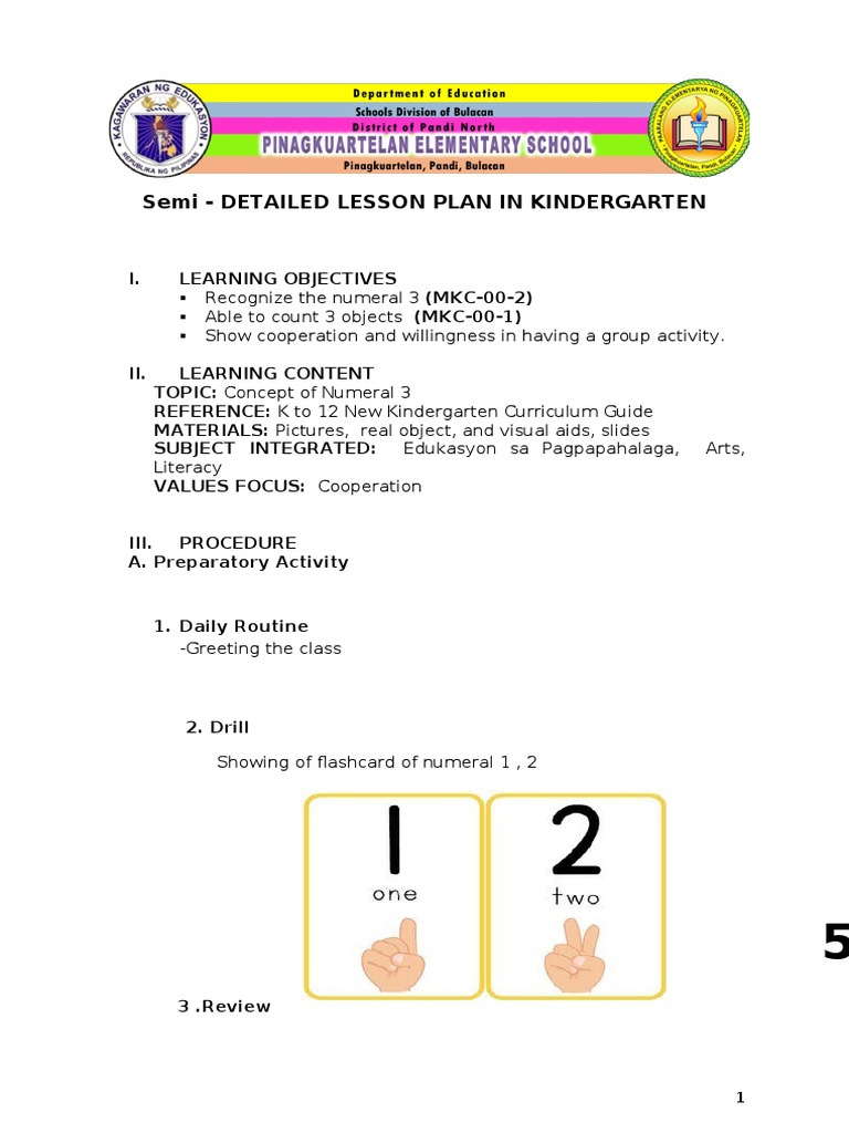 Semi - Detailed Lesson Plan in Kindergarten | Download Free PDF ...