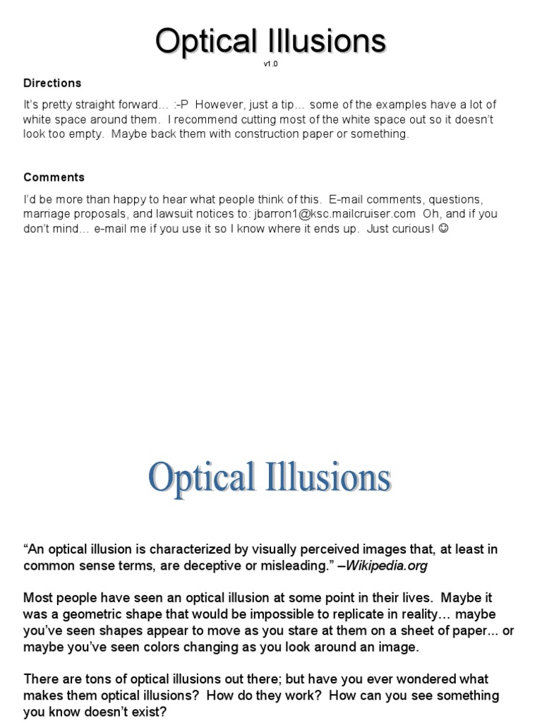 Optical Illusion | PDF | Illusion | Optics