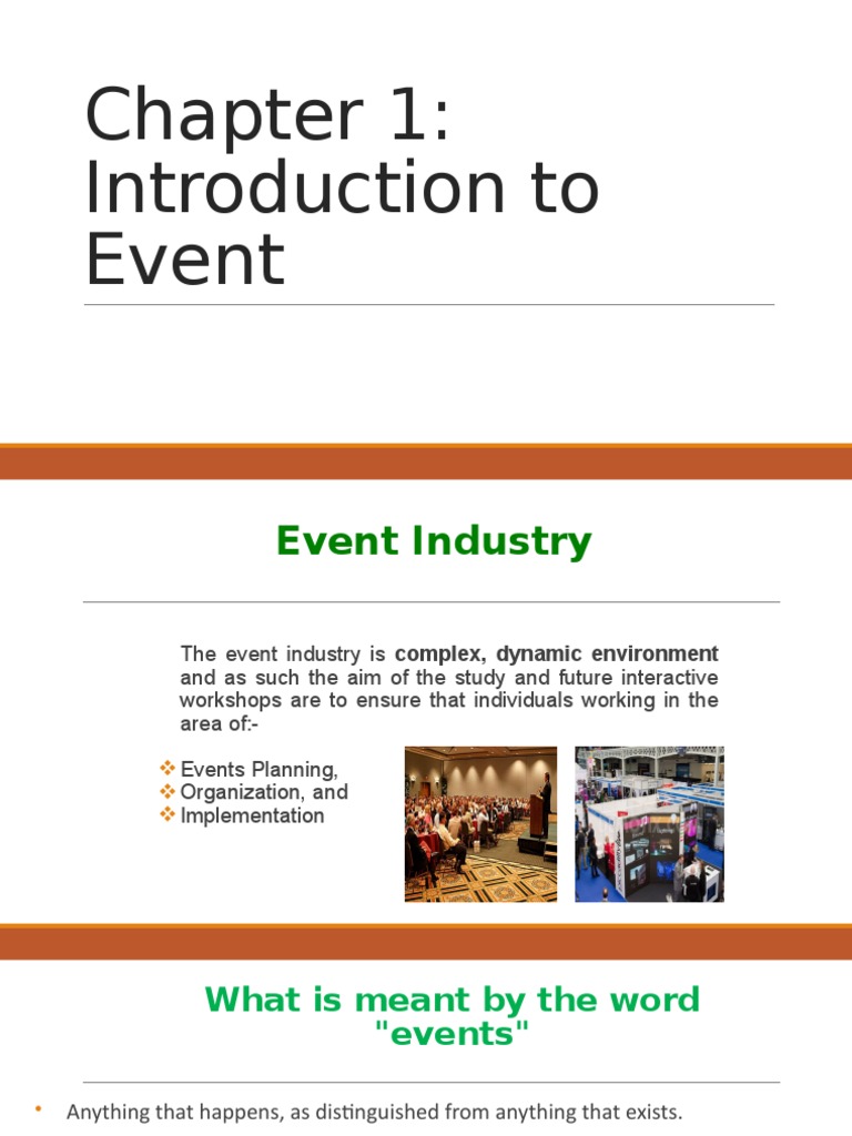 Chapter 1 - Introduction To Event | PDF | Entertainment | Tourism