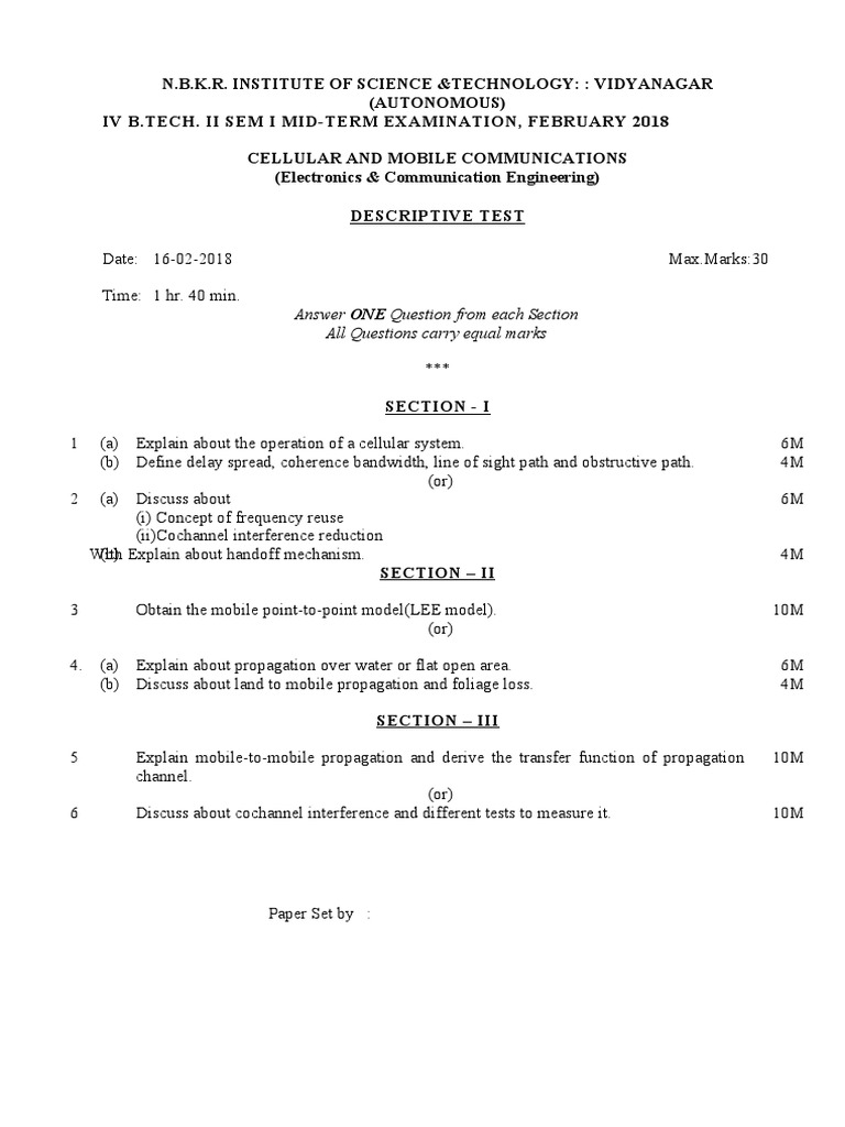 Answer ONE Question From Each Section All Questions Carry Equal Marks | PDF