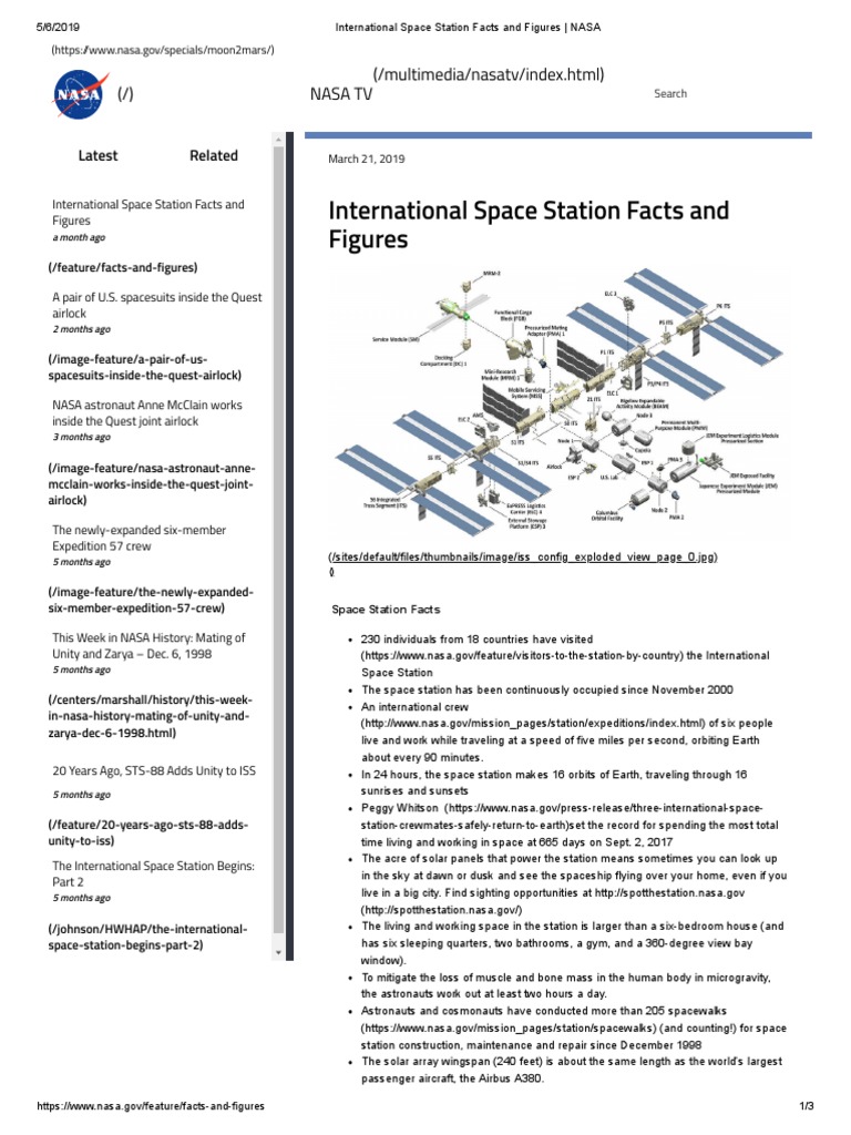 International Space Station Facts and Figures - NASA | PDF ...