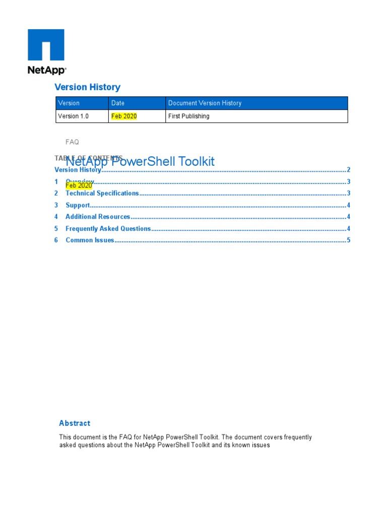 Netapp Powershell Toolkit Version History Pdf Command Line Interface Parameter Computer
