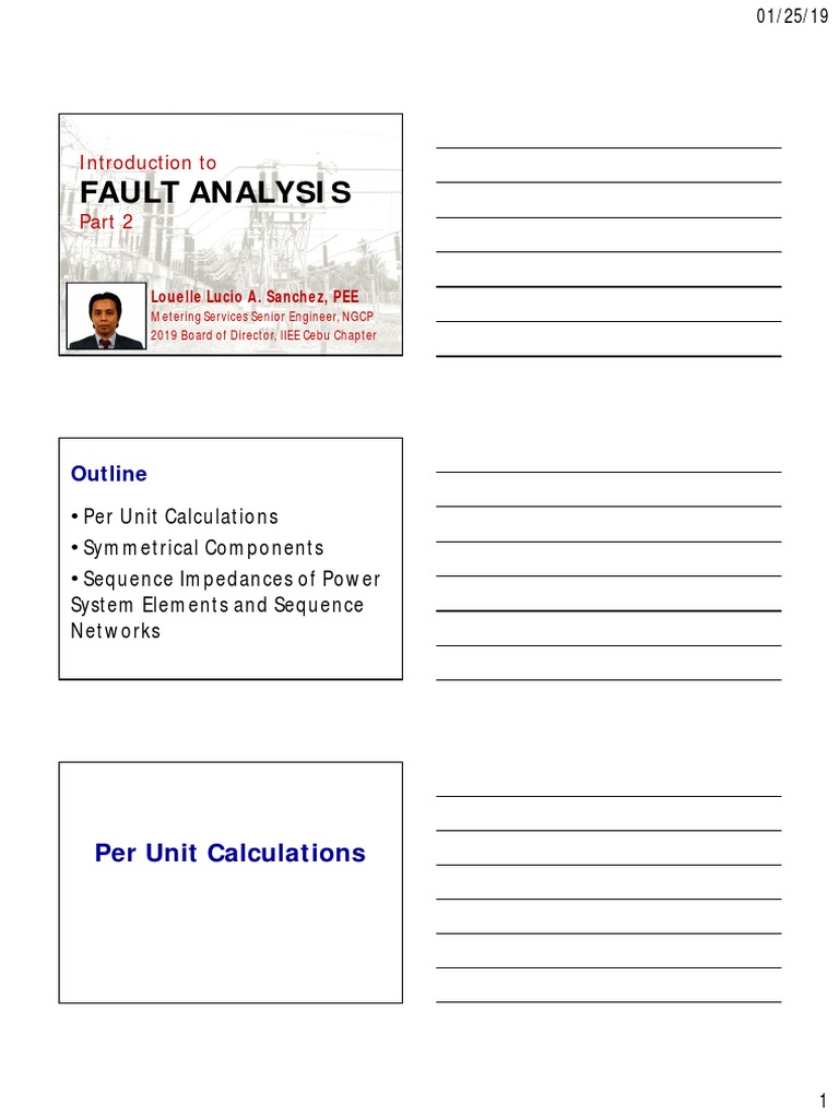 Fault Analysis: Per Unit & Sequence Impedances | PDF | Transformer ...