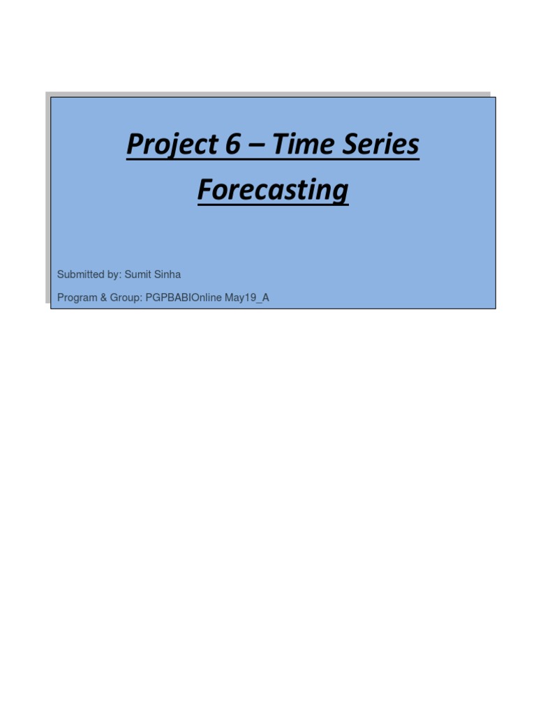 Project6 Time Series | PDF | Autoregressive Integrated Moving Average | Autocorrelation