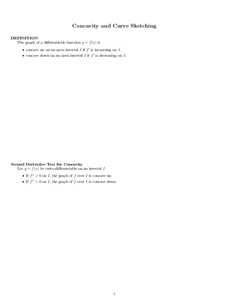 Concavity and Curve Sketching | PDF | Integral | Maxima And Minima