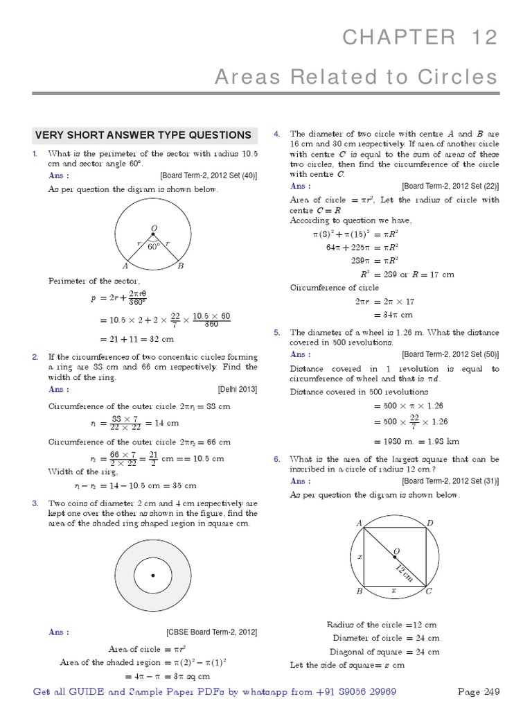 Area Circles PDF | PDF | Area | Circle