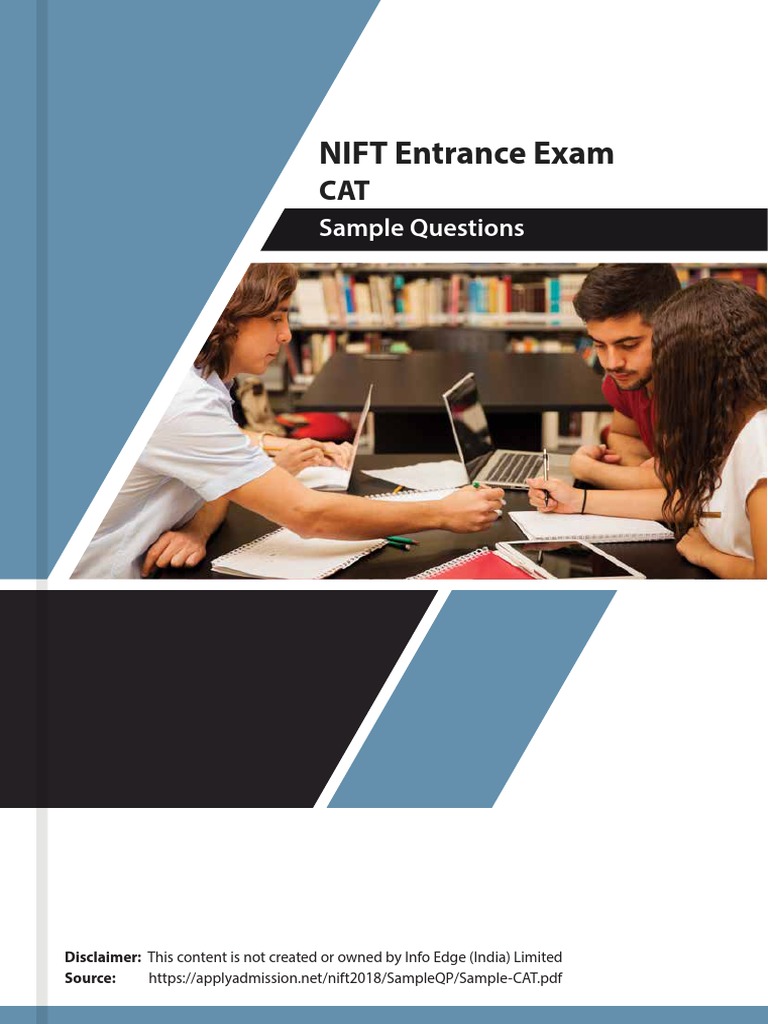 NIFT Entrance Exam: Sample Questions | PDF